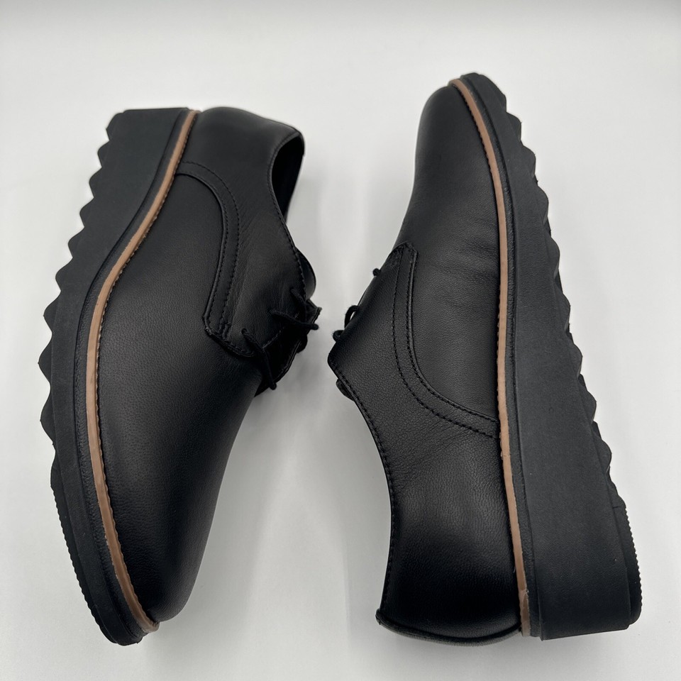 Clarks Women's Sharon Rae Loafer Women’s Size 10 Black Leather Lace Up ...