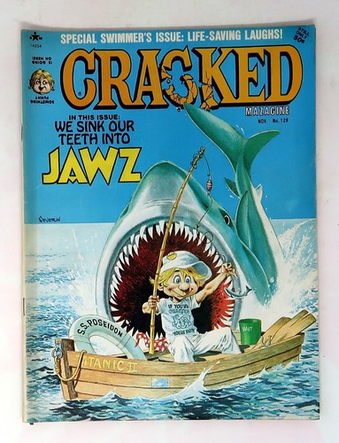 1975 #129 Cracked Magazine, Jawz, Comic, Humor, Swimmer's Issue | eBay