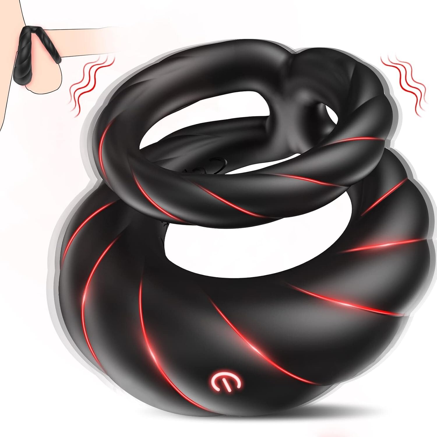 Men Penis Cock Ring Vibrator G-spot Dildo Massager Sex Toys For Women ...