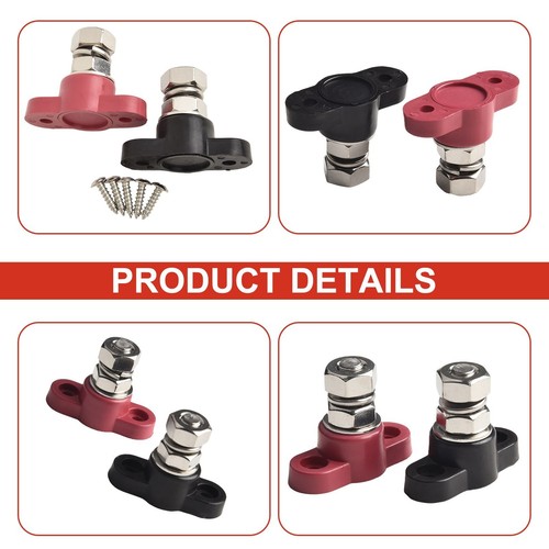 2PCS 12V Insulated Battery Post Terminal Blocks for Truck and Marine ...