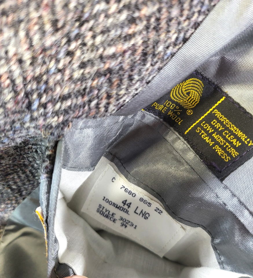 Herringbone HARRIS TWEED Jacket 44L Men's Grey Scottish Wool Sports ...