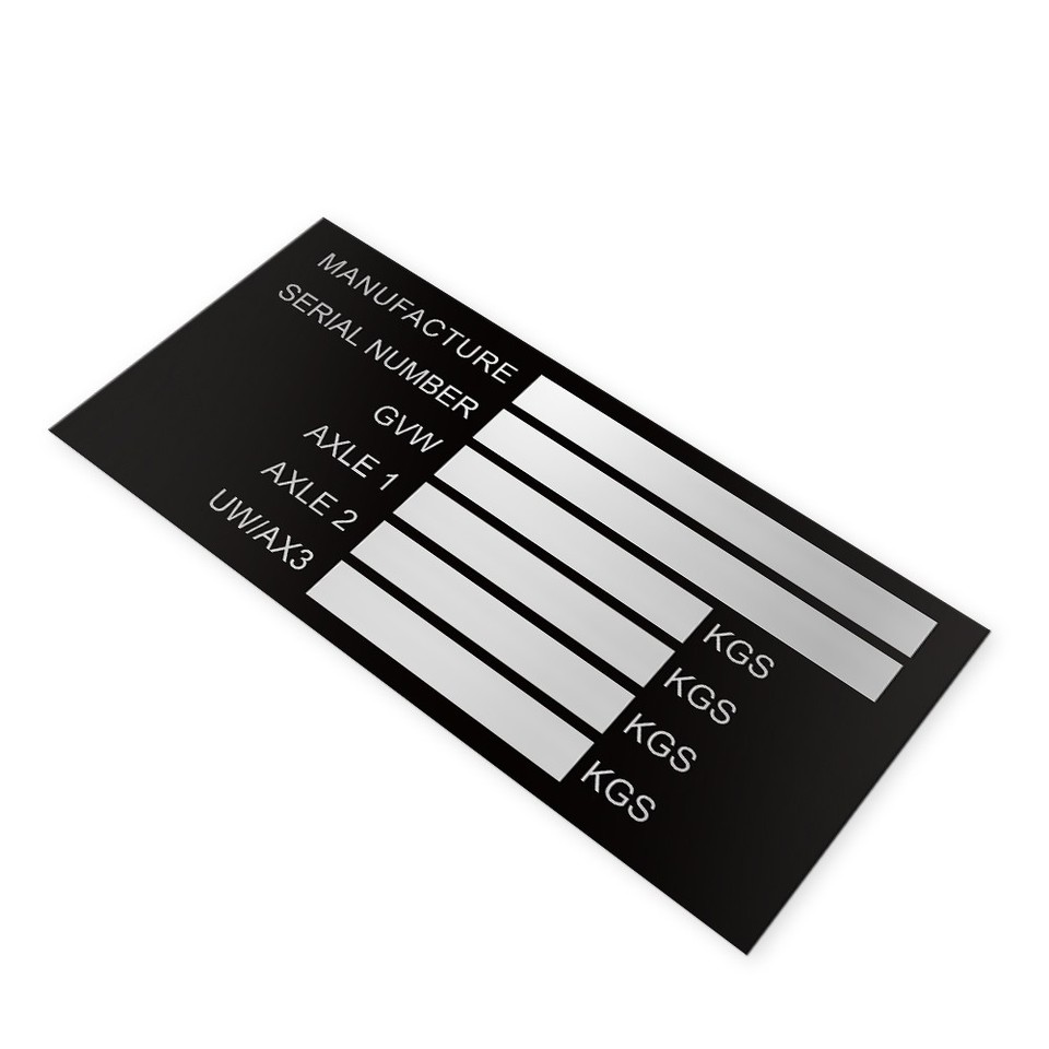 Engraved Aluminum VIN Vehicle ID Tag Trailer Plate Motorbike 140x65mm ...