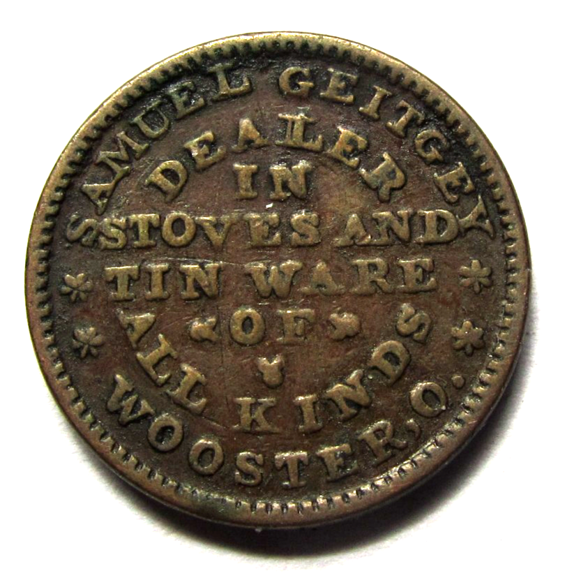 1863 Samuel Geitgey Stove And Tin Dealer Wooster O Coin Token | eBay