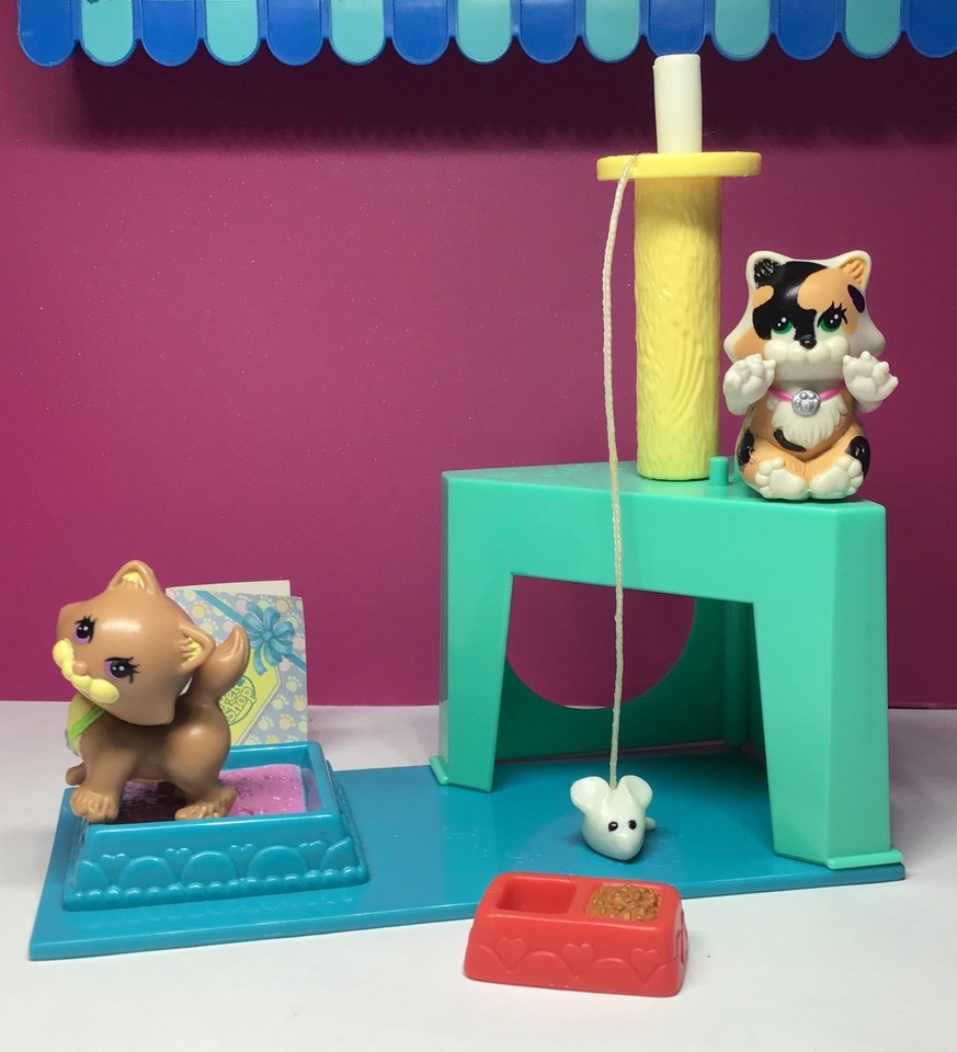 Vtg Kenner Littlest Pet Shop 1993 Charming Kittens w/Funtime House Set ...
