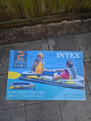 New! Intex Inflatable Explorer Pro 200 Two-Person Boat w/+ Pump 6ft 5 ...