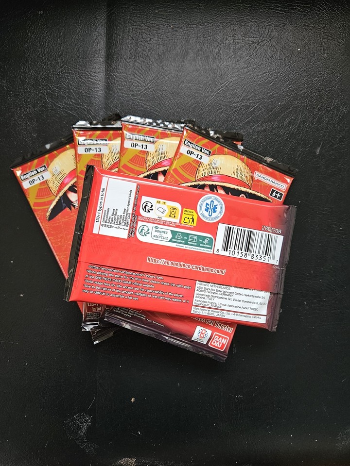 One Piece TCG - Carrying On His Will - OP13 English Booster Pack Lot Of ...