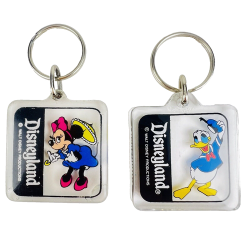 Vintage Disney Disneyland GOOFY & Minnie Keychain RETRO | eBay