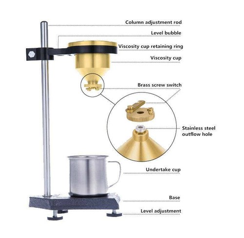 one Desktop Four Viscosity Cup Viscometer Coating Paint Flow Velocity ...