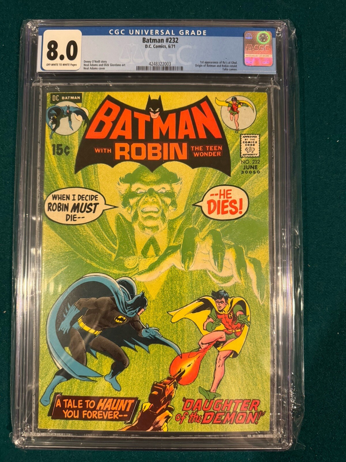 BATMAN #232 CGC 8.0 key 1st RAS AL GHUL * Neal Adams | eBay