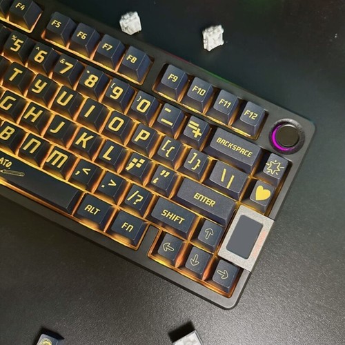 Black Gold PBT Keycaps Set Thick PBT Enhances Typing For Mechanical ...