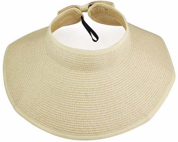 Women Summer Hat Sun Visor Fold able Roll Up Wide Brim Open Top Beach ...