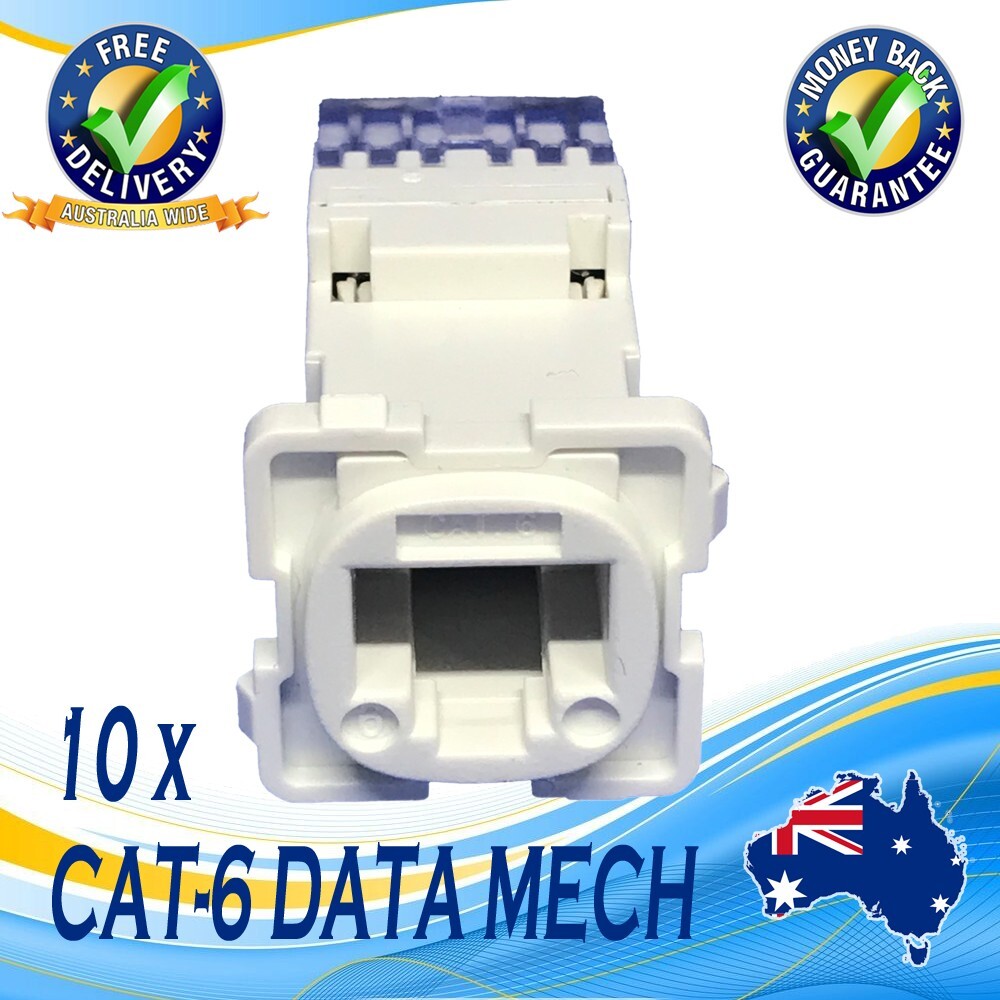 10 x CAT6 RJ45 HIGH SPEED Data Inserts - Mech -Jacks + Punch Down Tool ...