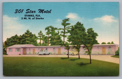 301 Star Motel Starke FL Florida Simmons Beds Roadside Old Cars ...