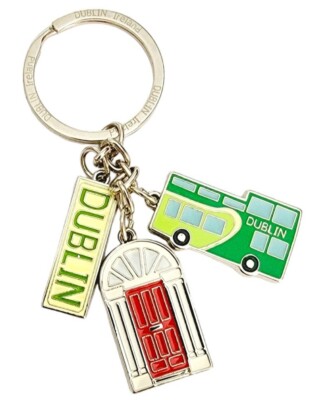 Dublin Ireland Keychain Irish Doors of Dublin, City Bus Charms Souvenir ...