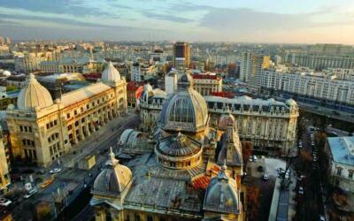Aerial View of BUCHAREST ROMANIA SKYLINE City Scape Poster Picture ...