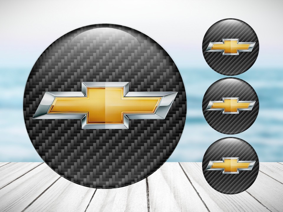 4x Center Wheel Cap Decals Silicone Chevrolet Emblem Rims Logo Stickers ...