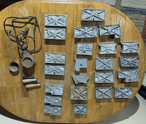 23 Sets VintageToy Soldier Lead Molds, 4 Handles (2work), Burner and ...