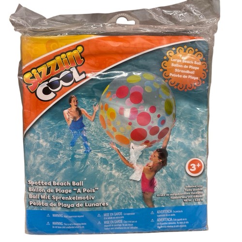 Sizzlin Cool Spotted Beach Ball 48” Toys R Us Inflatable Clear NEW Huge ...