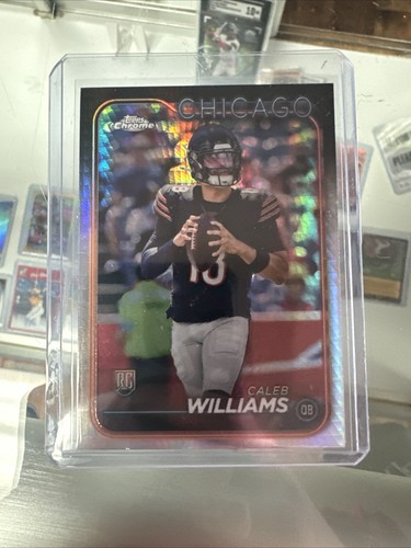 Caleb Williams 2024 Topps Chrome Silver Refractor Rookie Card Chicago ...