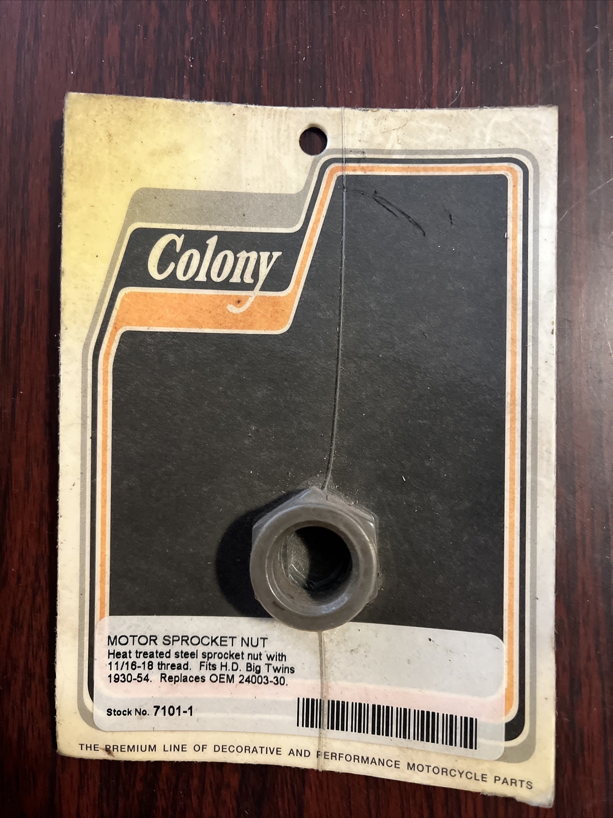 Colony Harley Davidson Big Twin Antique Motorcycle Sprocket Nut 7101-1 ...
