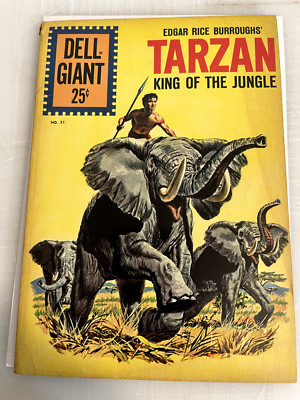 DELL GIANT EDGAR RICE BURROUGH'S TARZAN KING OF JUNGLE SILVER AGE DELL ...