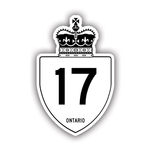 Sign Shaped Ontario Highway 17 Sticker Decal - Weatherproof - hwy ...