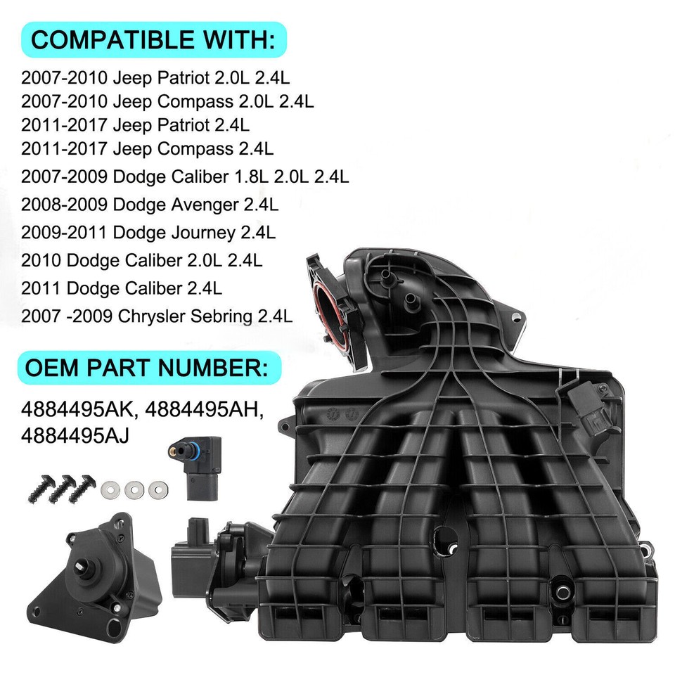 Intake Manifold w/ Runner Control Valve For 07-17 Jeep Patriot Compass ...