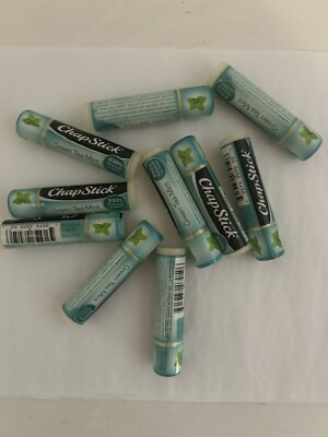 CHAPSTICK GREEN TEA MINT HTF Lip Balm Lot of 10 Sealed INVENTORY ...