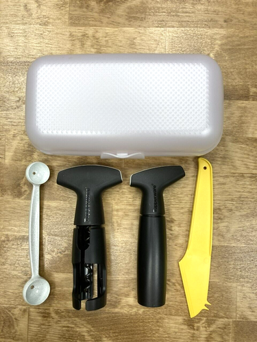 Tupperware Wine Set-Corkscrew, Pump, Cheese Slicer, Melon Baller ...