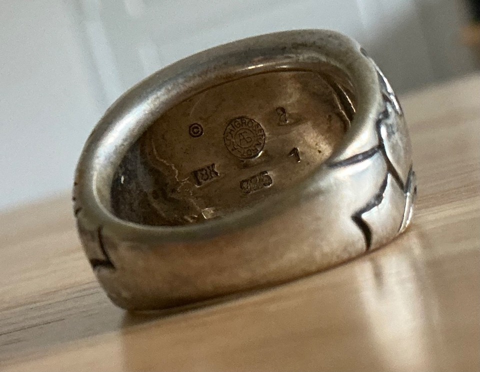Asch Grossbardt 925 Sterling Silver 18K 750 Picasso Ring Size 7 ...