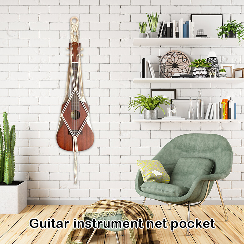 Bohemian Woven Wall Hanging Tapestry Guitar Musical Instrument Hanging ...