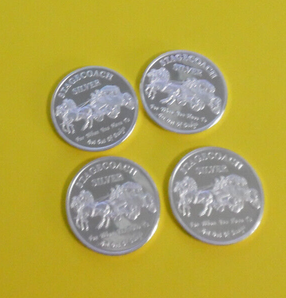 4 Stagecoach 1 oz Each .999 Fine Silver Get Out of Dodge Divisible ...