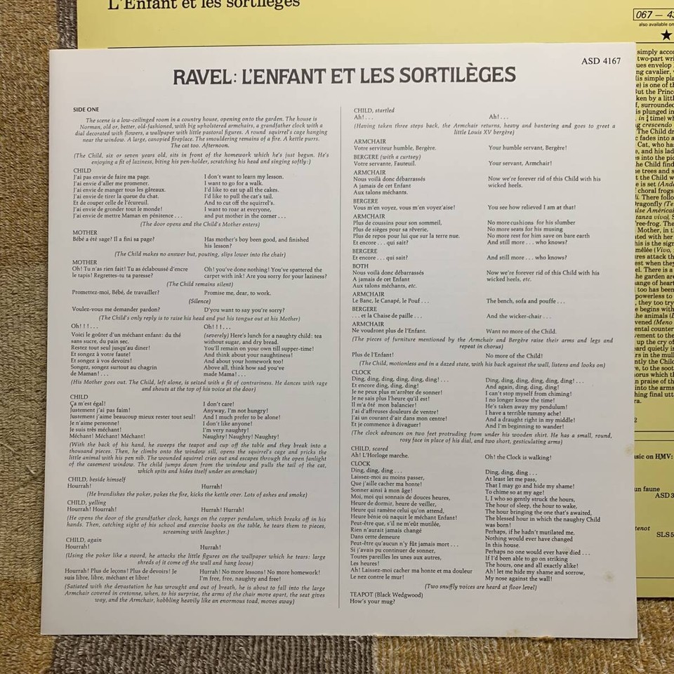 Lp Emi Asd4167 Lovell Opera Children And Spells Andre Previn Arlene ...