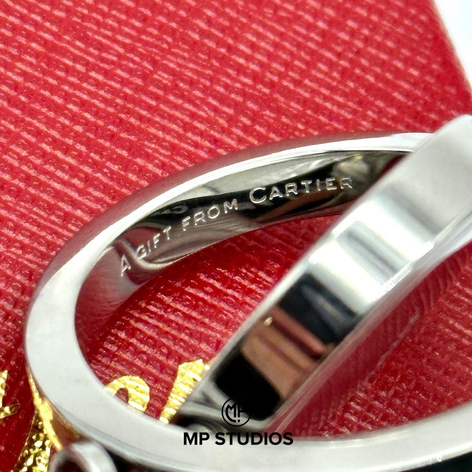 Cartier Keychain Rotating Hallmark Emblem Silver Keyring Disc Charm AD ...