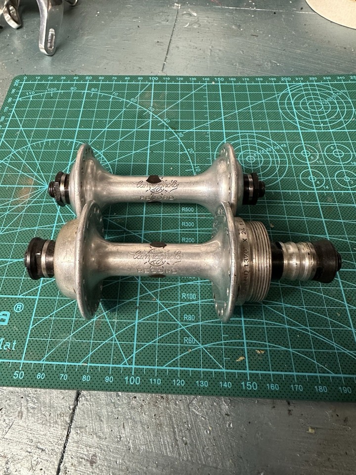Campagnolo Record Vintage Silver Bicycle Hubs Pair F/R Threaded 36 Hole ...