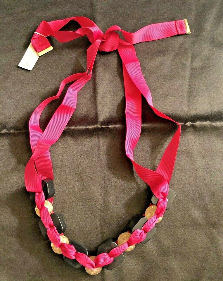 NWT~Trina Turk~Large Bead~Pink Ribbon~Strand Necklace~Statement ...