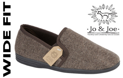 Jo & Joe Haig Mens Slippers Mens Wide Fit Memory Foam Moccasins ...
