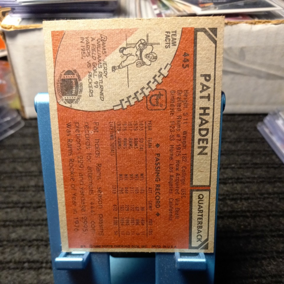 1980 Topps #445 Pat Haden Rams Autographed football card | eBay