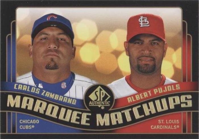 2008 SP Authentic - Marquee Matchups Albert Pujols, Carlos Zambrano #MM ...