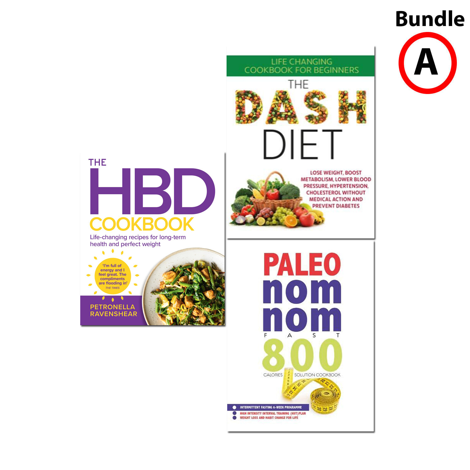 The HBD Cookbook, The Dash Diet, Paleo Nom Nom Fast 800 Cookbook ...