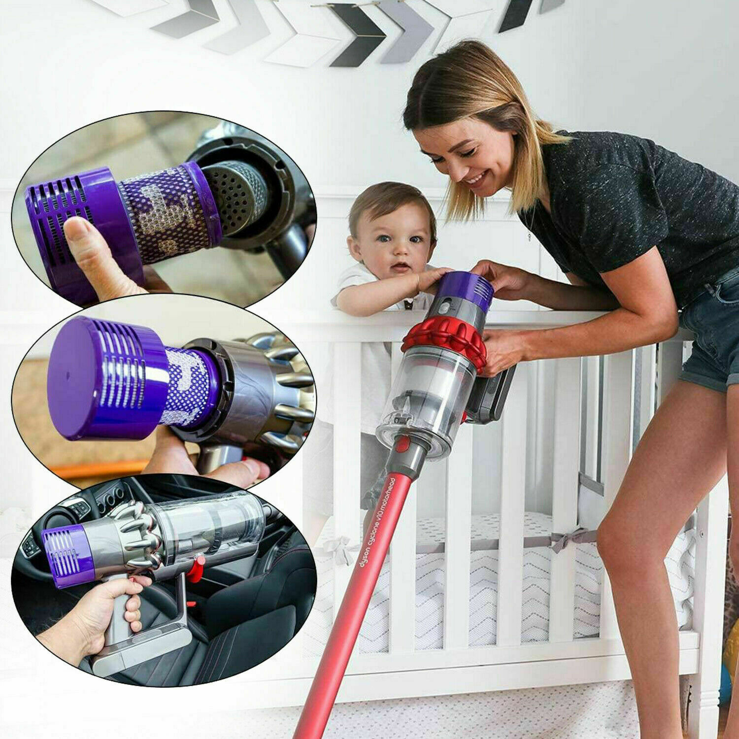 2-4X Hepa Filters For DYSON V10 SV12 Cyclone Animal Absolute Total Clean Vacuum | eBay