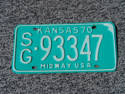 ANTIQUE 1970 KANSAS LICENSE TAG/PLATE - #93347 MIDWAY USA | eBay