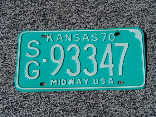 ANTIQUE 1970 KANSAS LICENSE TAG/PLATE - #93347 MIDWAY USA | eBay