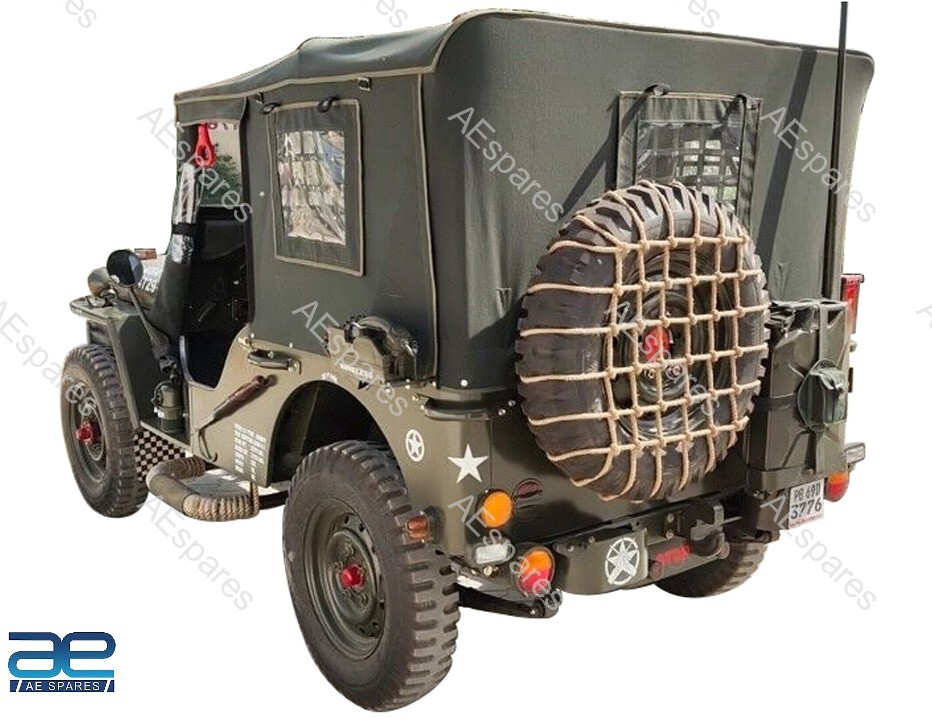 Complete Canvas Soft Top Black Compatible With Jeeps Willys MB GPW CJ2A ...