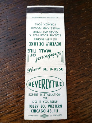 Vintage Matchbook: Beverly Tile, Chicago, IL | eBay