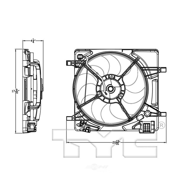 Dual Radiator and Condenser Fan Assembly-Auto Trans fits 13-14 ...