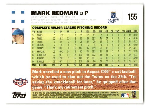 2007 Topps Opening Day - Mark Redman #155 for sale online | eBay