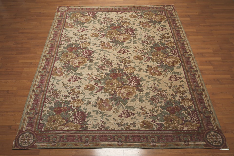 8' x 11' Limonta Cotton & Chenille Needlepoint Italian Area Rug 8x11 ...