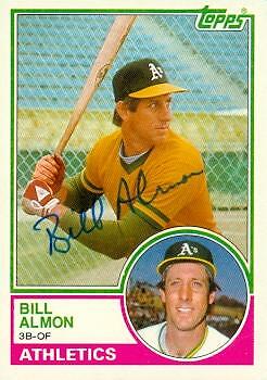 Bill Almon autographed baseball card (Oakland Athletics) 1983 Topps ...
