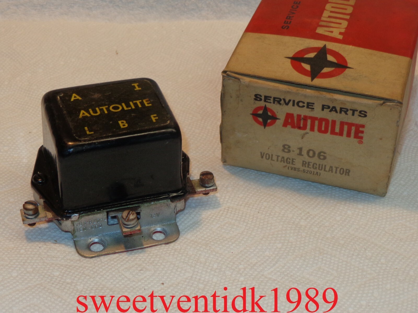 ‘NOS’...Autolite 12 Volt Regulator # VBS-6201A...Autolite 8-106 ...